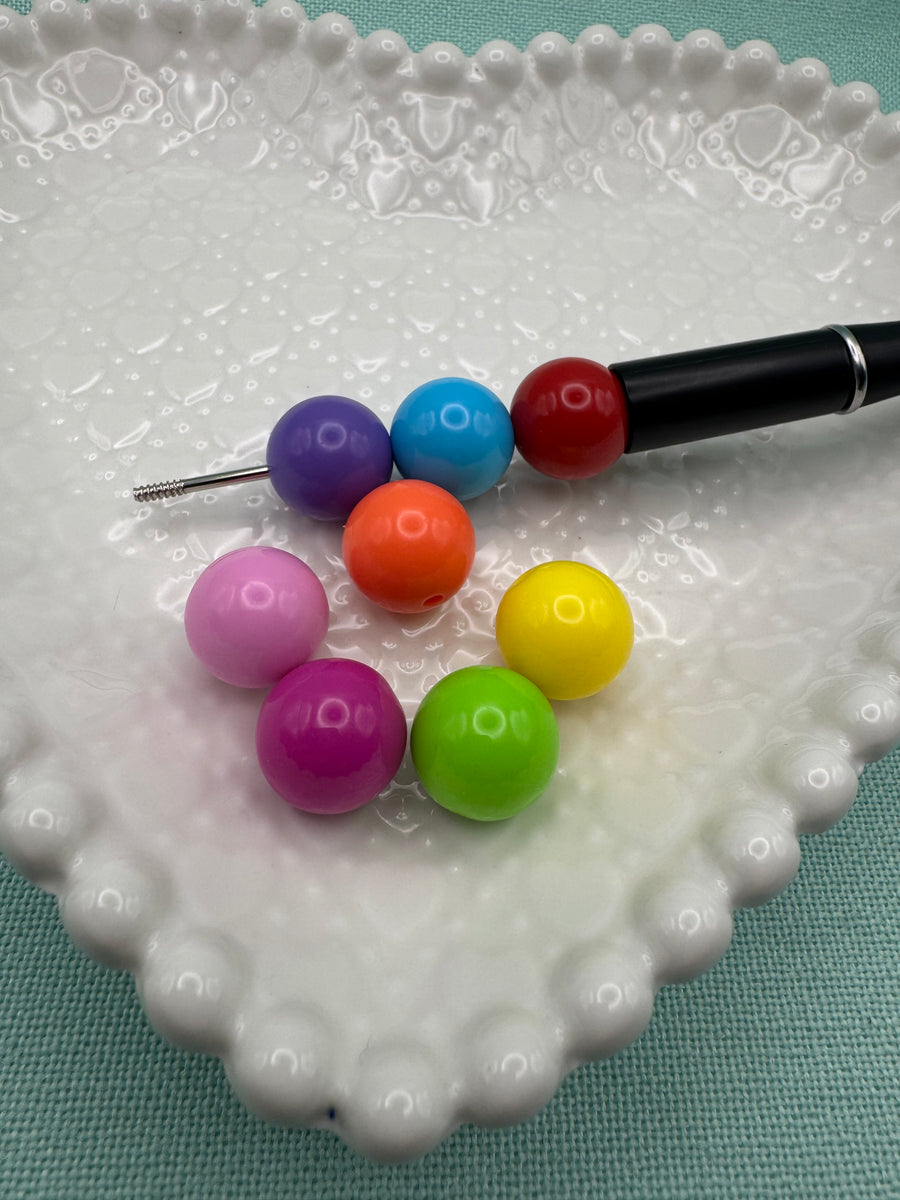 16mm primary color beads – Turquoise Valentine