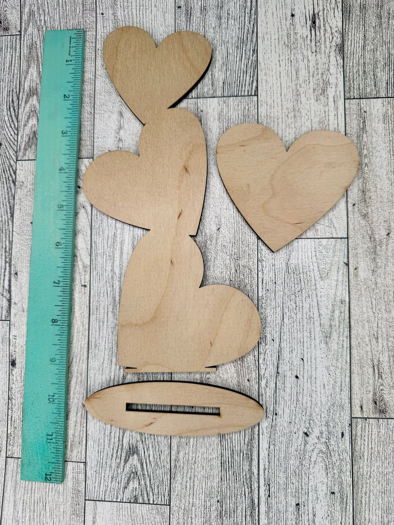 Standing stacked hearts DIY kit – Turquoise Valentine