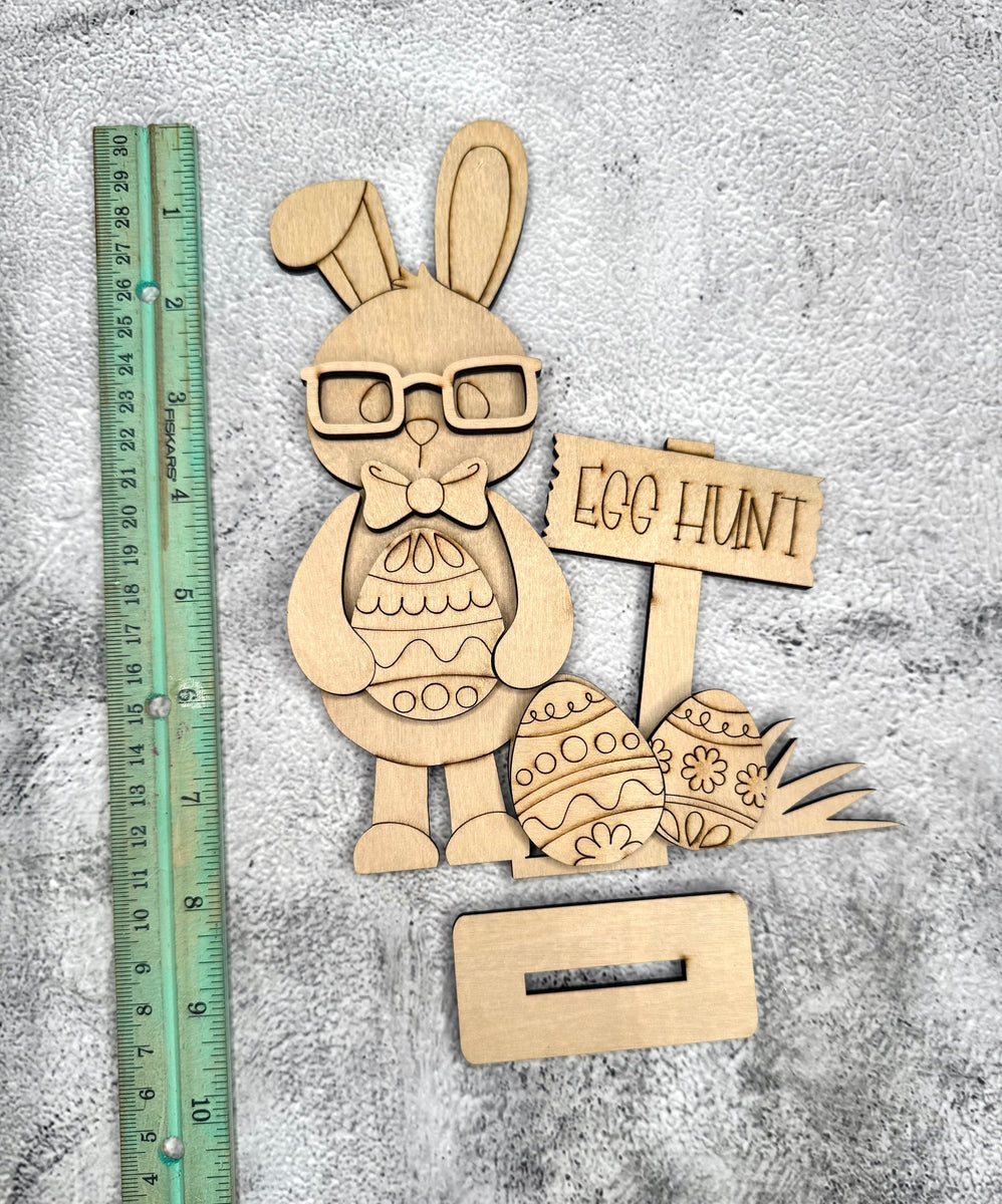 Standing bunny shelf sitter DIY kit – Turquoise Valentine
