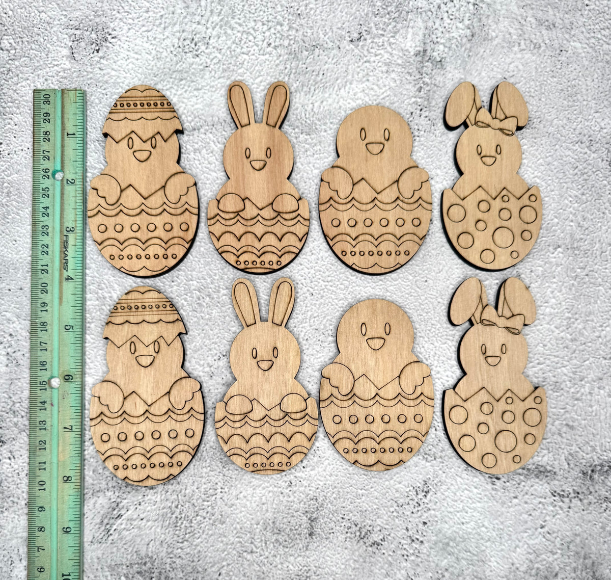 Set of 8 paintable egg critters for kids DIY kit – Turquoise Valentine